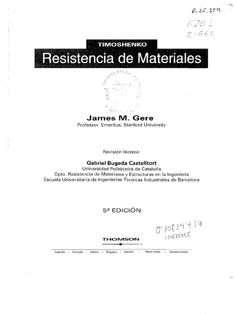 Timoshenko Gere - 5 Edicion - Tomo I PDF | PDF