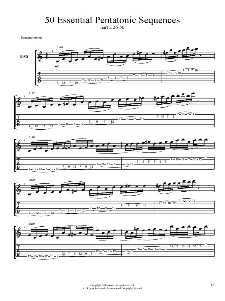 50 Essential Pentatonic Sequences Part2 PDF | PDF | Copyright Law | Law