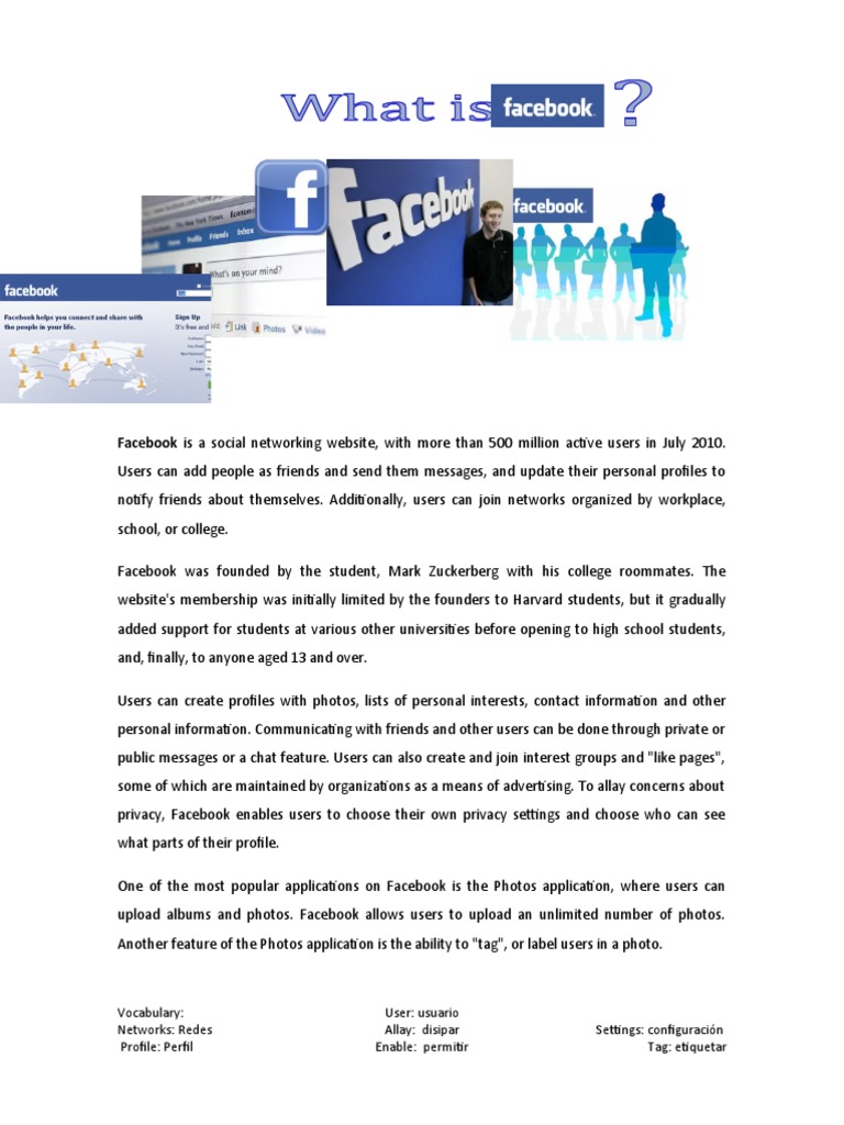 Facebook Worksheet | PDF | Facebook | Social Networking Service