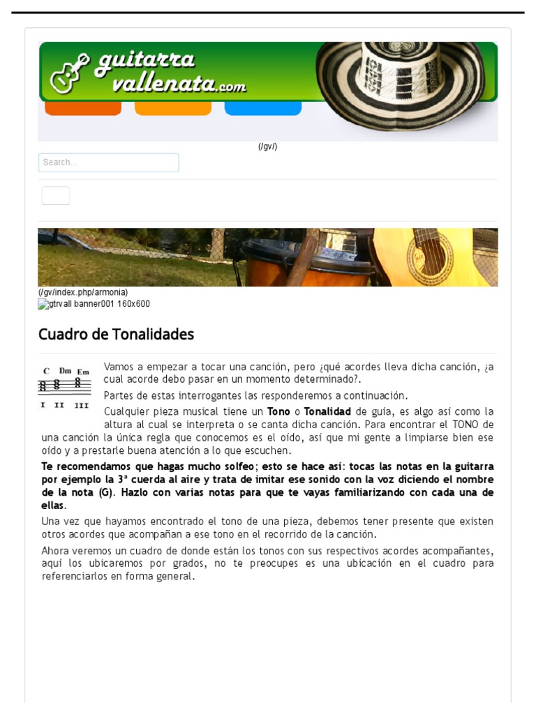 Cuadro de Tonalidades | PDF | Acorde (Música) | Armonía