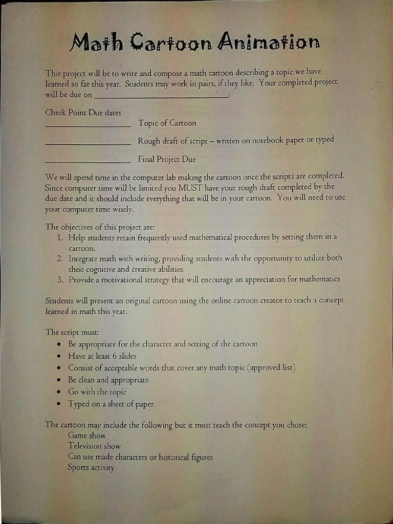 Math Cartoon Animation | PDF | Fraction (Mathematics) | Decimal