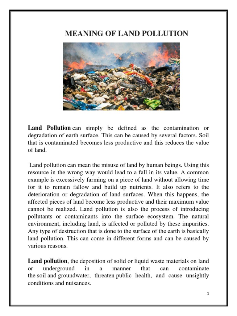Causes Of Land Pollution