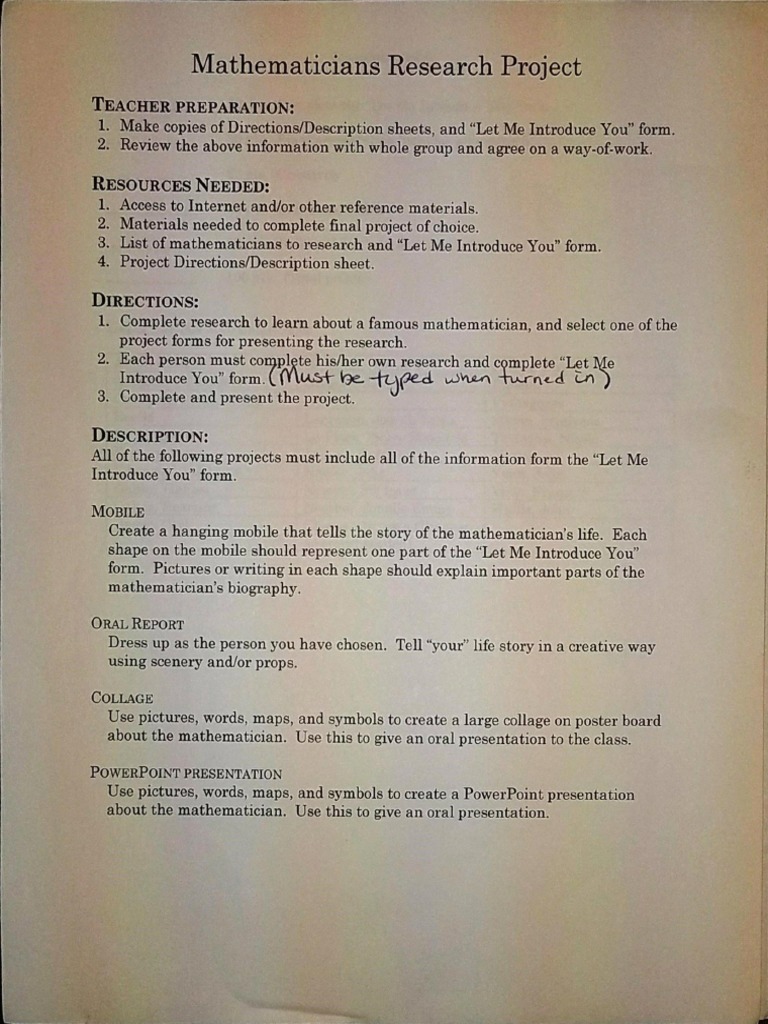 Mathematicians Research Project | PDF | Shape | Science