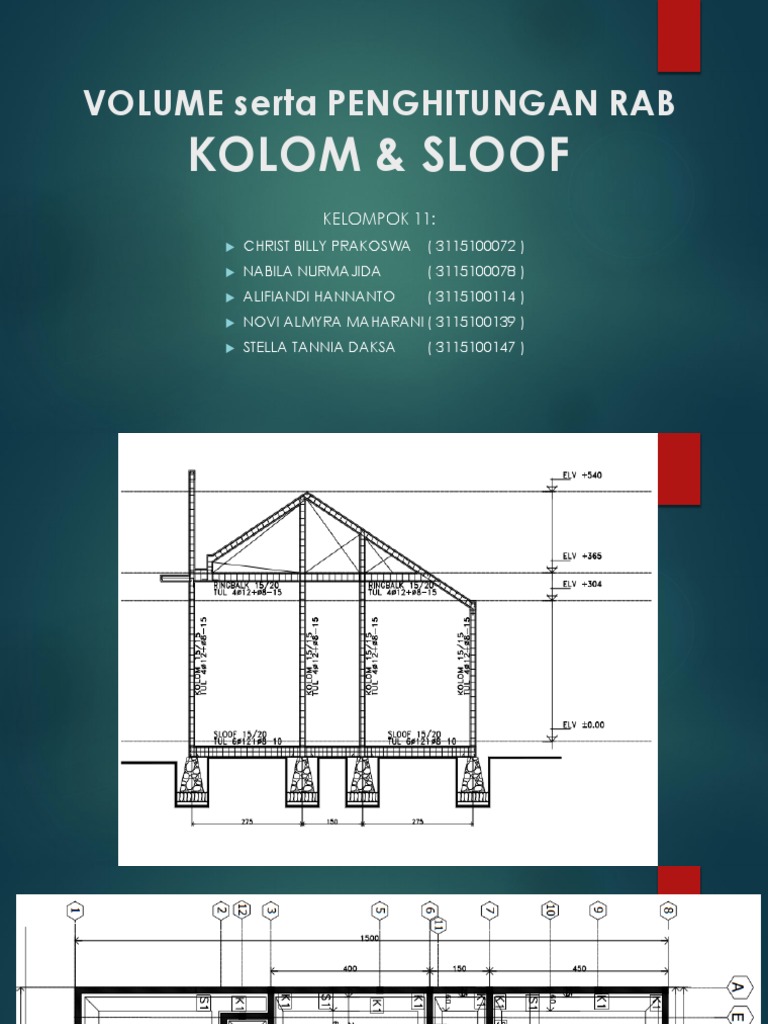 FIX - Menghitung Kolom & Sloof+RAB | PDF