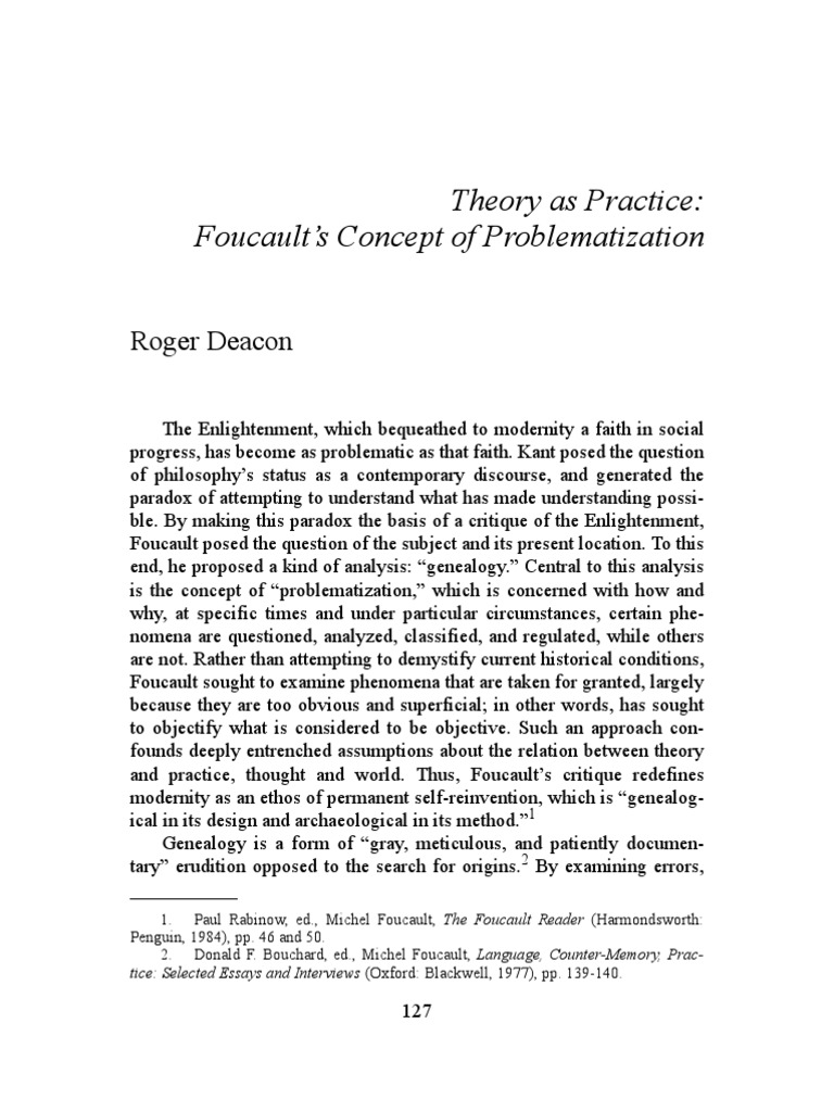 7445-Theory As Practice Foucaults | PDF | Discourse | Michel Foucault