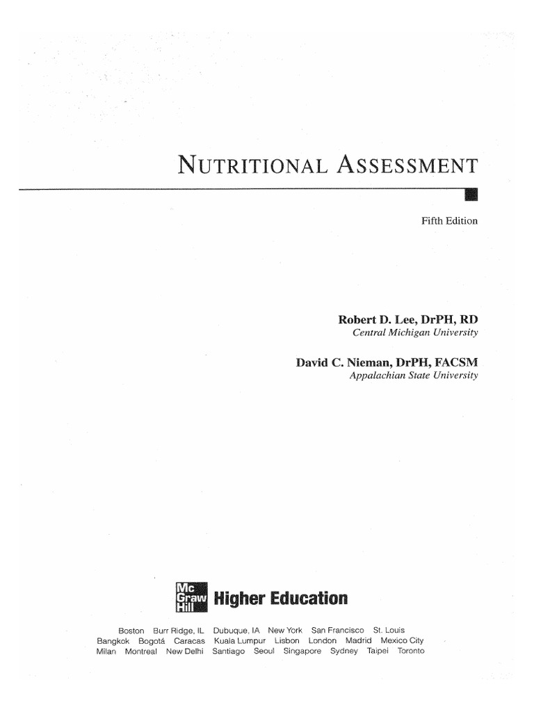 Nutritional Assessment Fifth Edition 1-1 | PDF