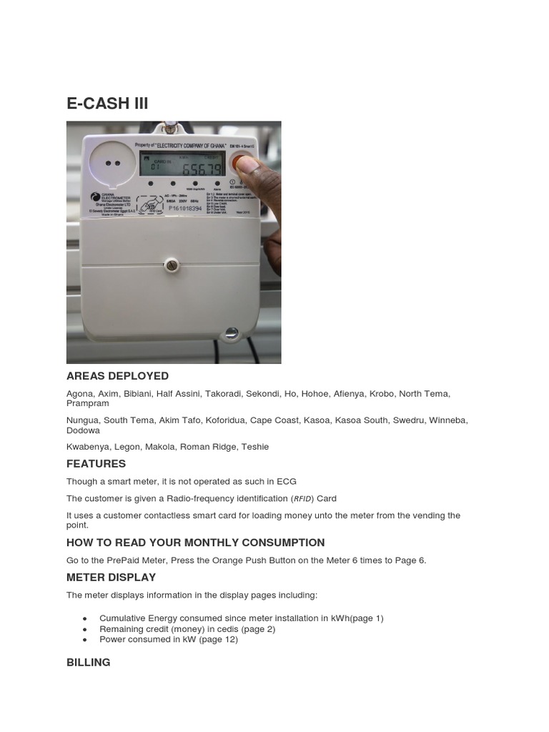 E-Cash Iii: Areas Deployed | PDF | Electrical Engineering | Power (Physics)