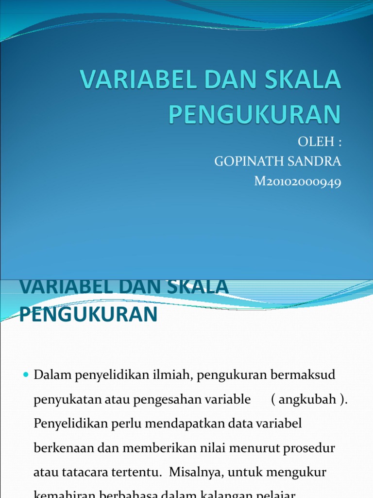 Variabel Dan Skala Pengukuran | PDF