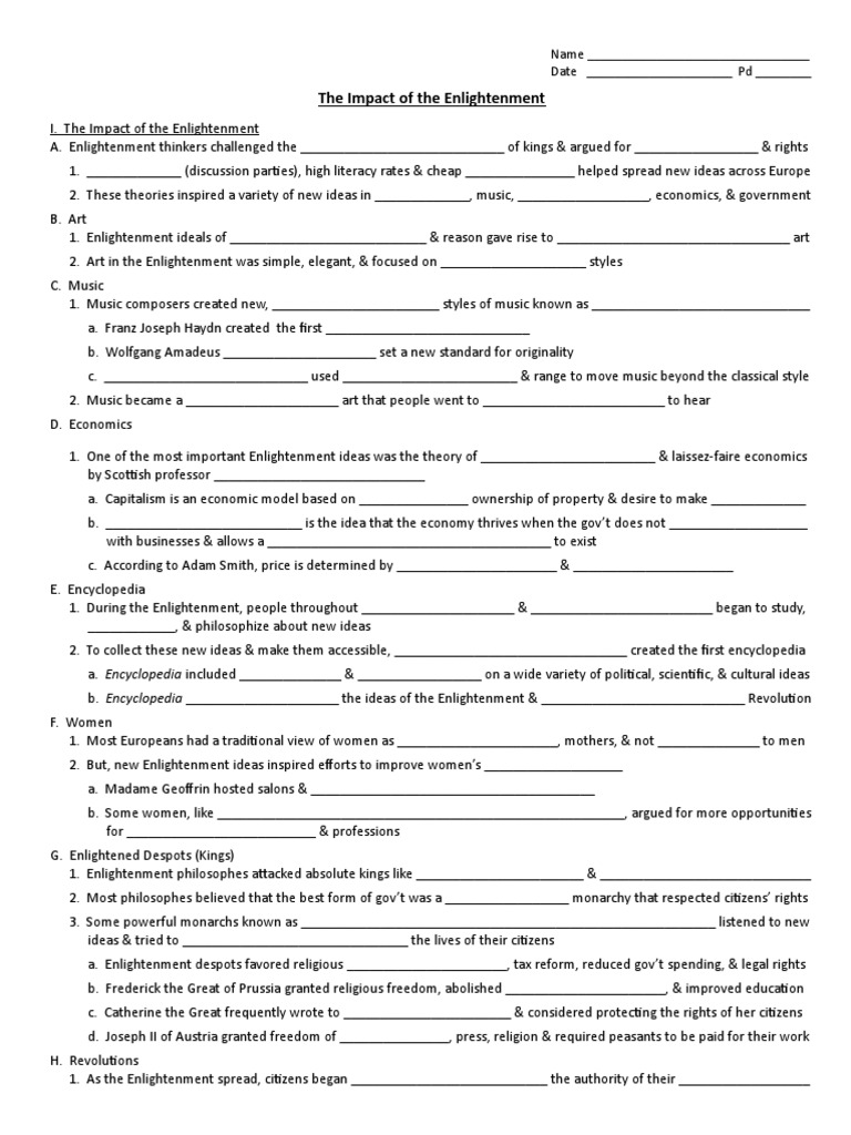 Impact of The Enlightenment | PDF | Age Of Enlightenment | Liberty