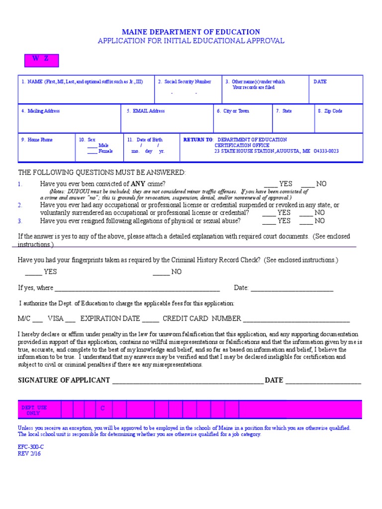 ME DOE Approval Form | PDF | Criminal Record | Criminal Justice