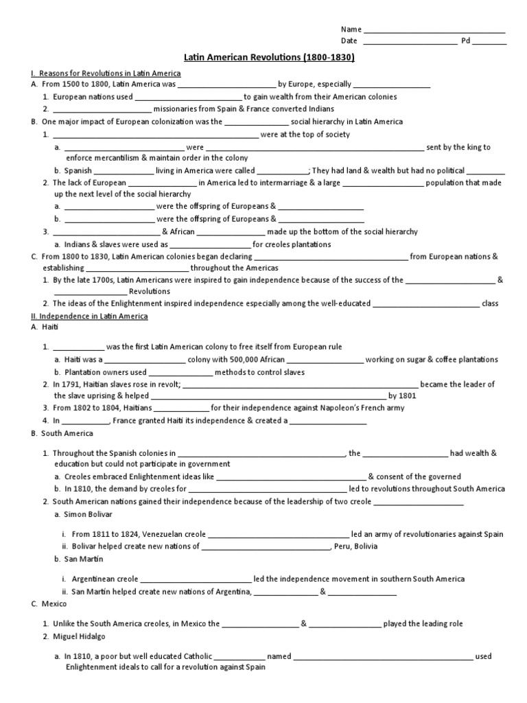 Latin American Revolutions 1 | PDF | Haiti | Latin America