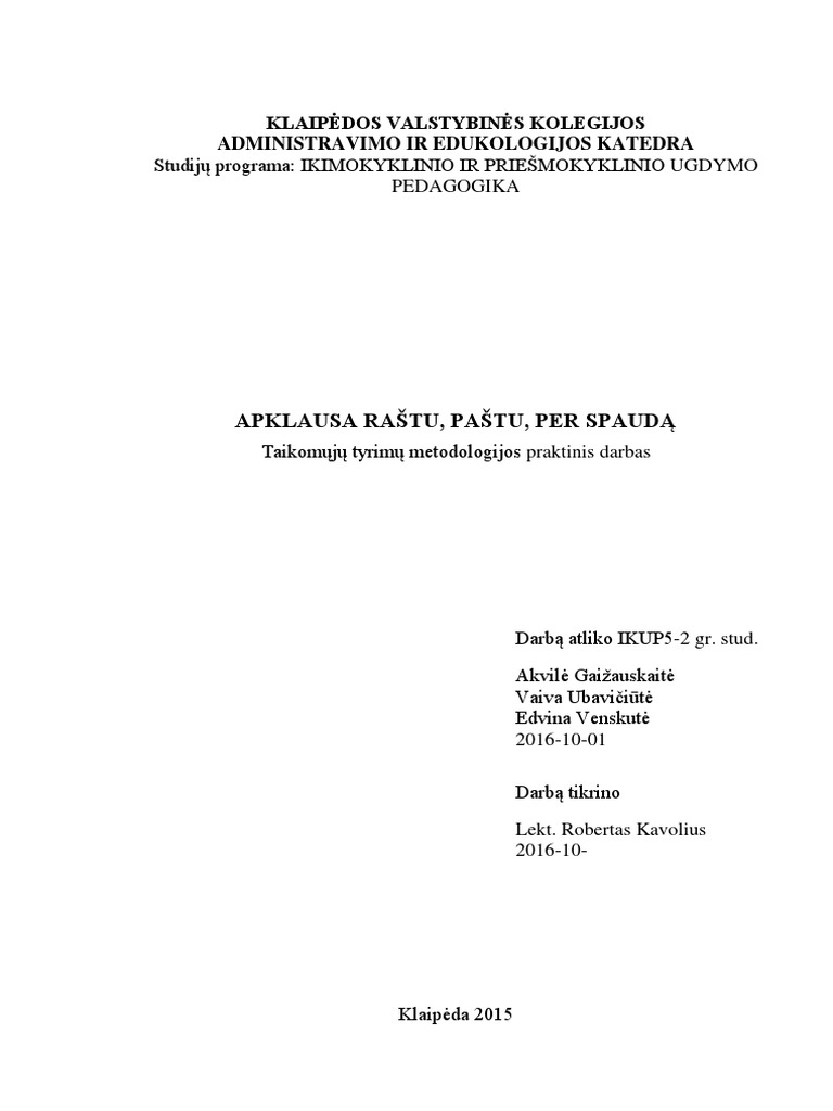 Apklausa Raštu, Paštu Ir Per Spaudą | PDF