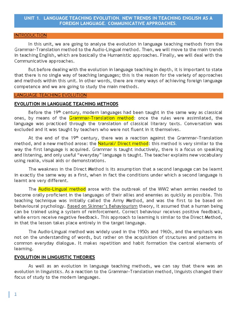 Evolution of English Teaching Methods | PDF | Language Education ...