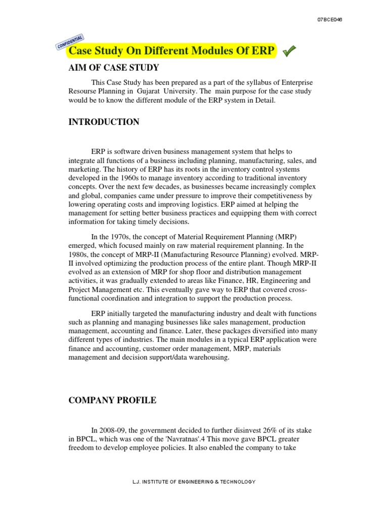 Erp Case Study 1 & 2 | Enterprise Resource Planning | Business