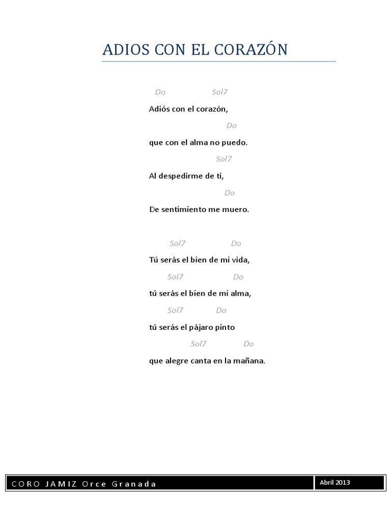 Adios Con El Corazón | PDF