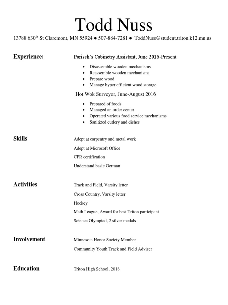 Todd Nuss - Resume and Skills Overview | PDF