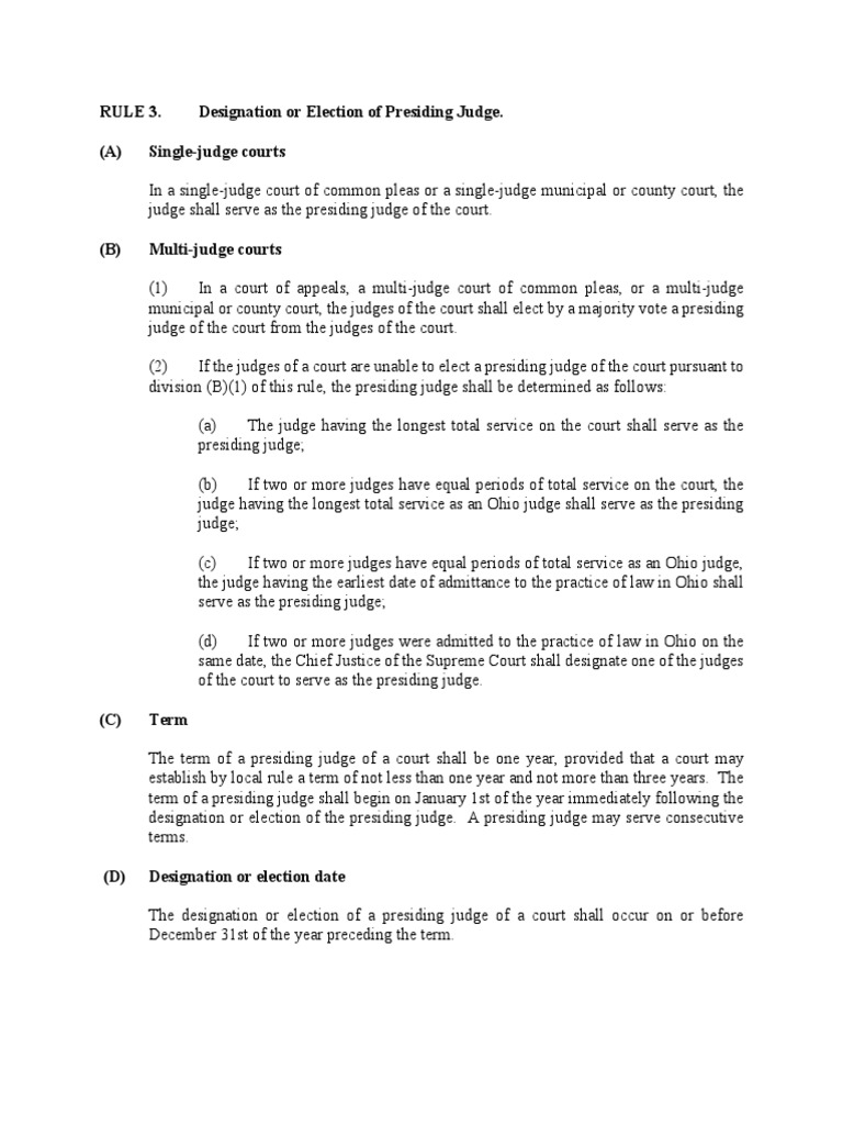 Superintendence Rule 3 (B) | PDF