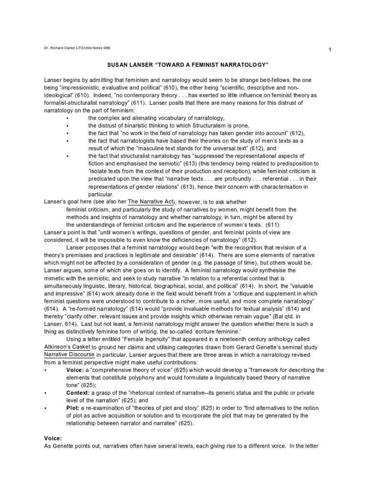 Feminist Perspectives in Narratology | PDF | Narrative | Plot (Narrative)