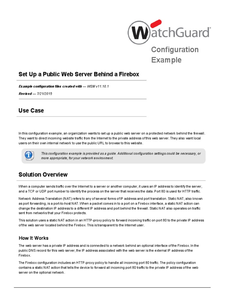 Snat Web Server Configuration Example (en-US) PDF | PDF | Port ...