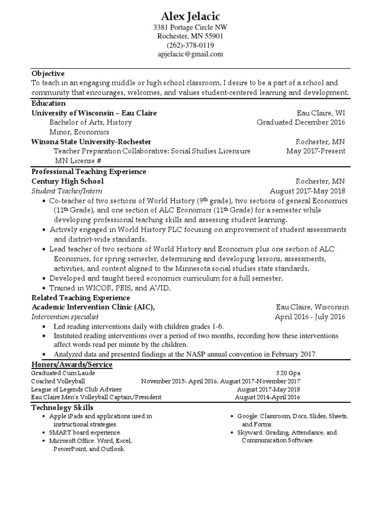 Alex Resume 2018 | Download Free PDF | Grading (Education) | Teachers