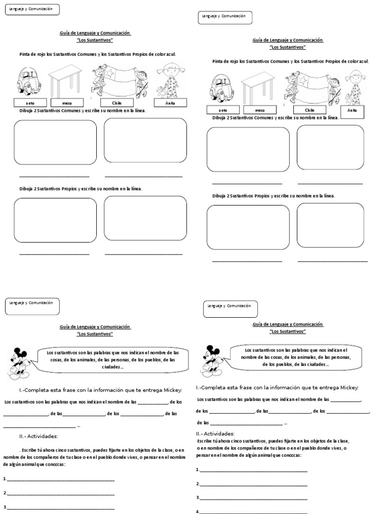 Encuentra Hojas De Trabajo De Sustantivos Comunes Y Propios Ficha De
