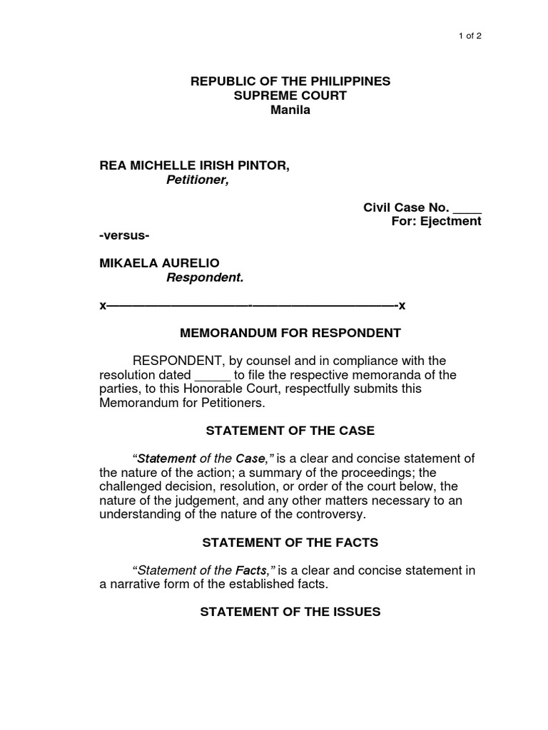 Memorandum For Respondent | PDF | Law