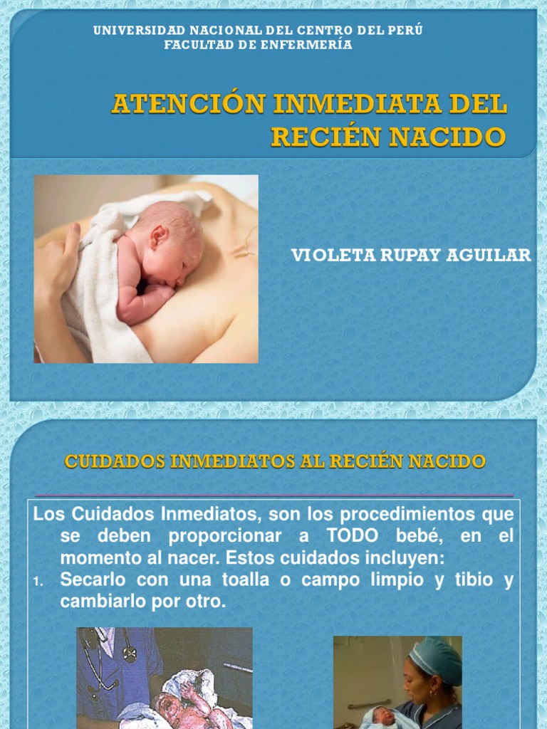 Cuidados inmediatos del recién nacido y valoración del estado neonatal ...