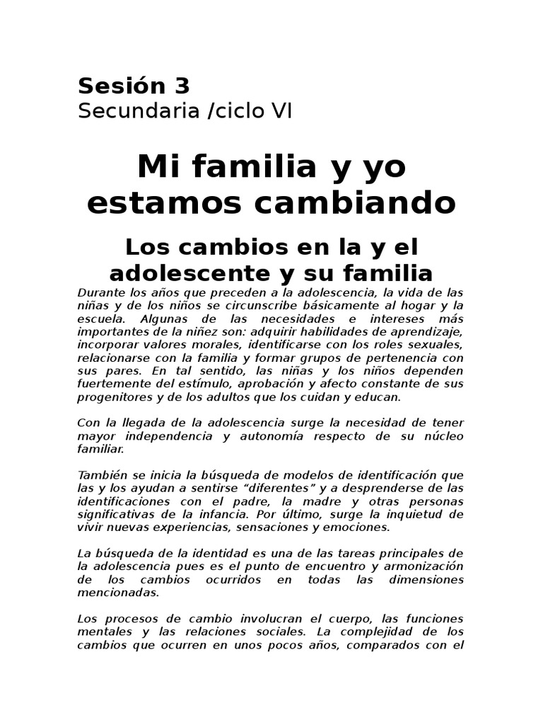Mi Familia y Yo Estamos Cambiando4 | PDF | Adultos | Familia