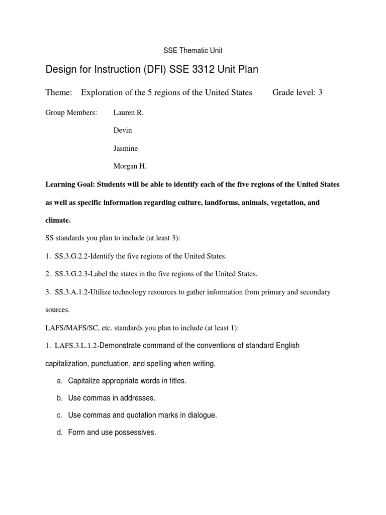 Sse Unit Plan | PDF | Cognition | Communication