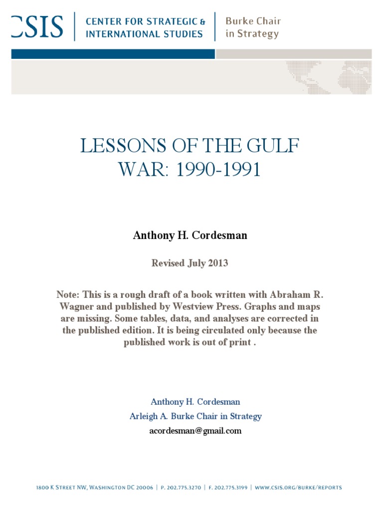 Lessons of The Gulf War 1990-1991 | PDF | Armoured Warfare | Maneuver ...