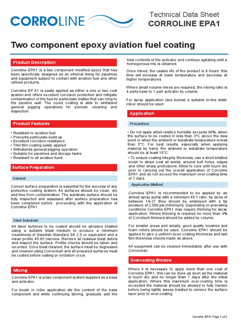Corroline EPA1 | PDF | Epoxy | Packaging And Labeling