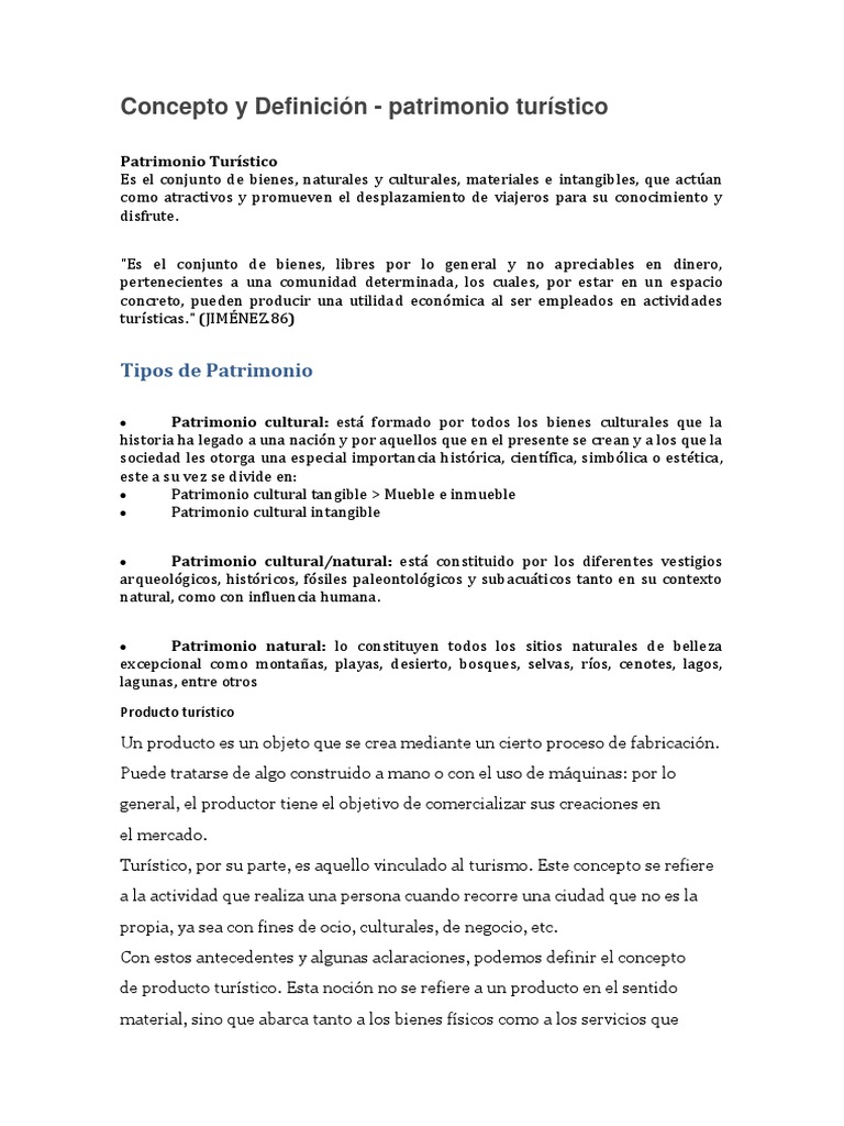 Concepto y Definición | PDF | Turismo | Bienes (Ley)