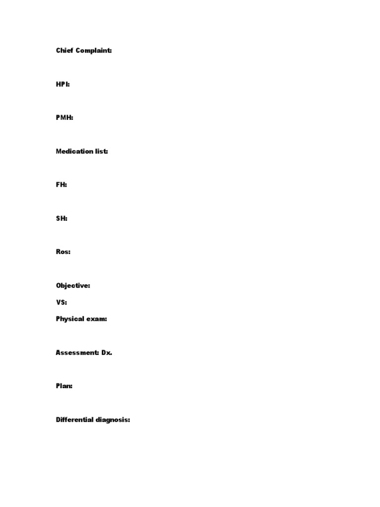 Chief Complaint | PDF | Self-Improvement