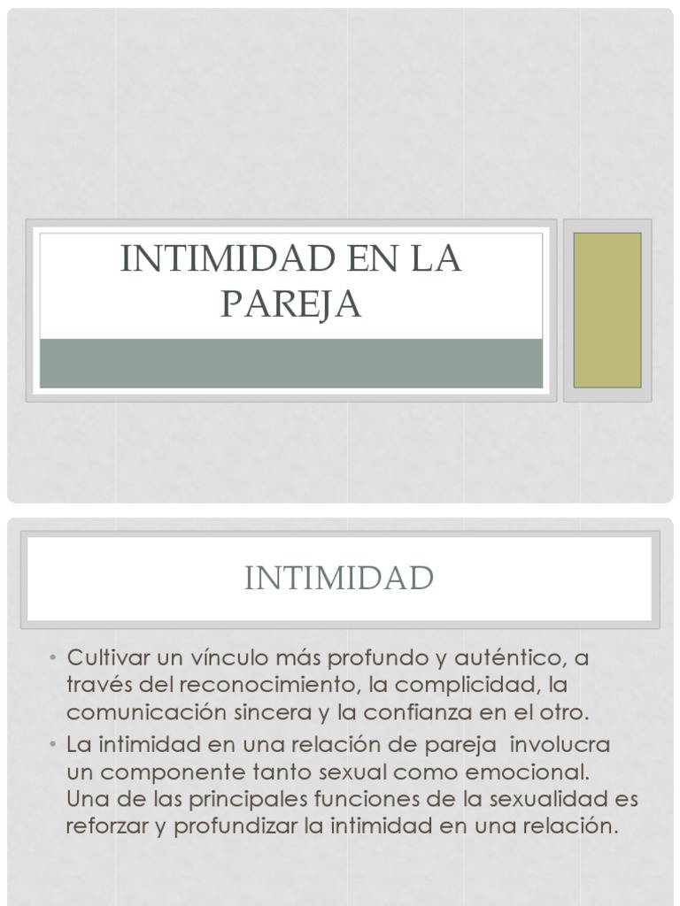 Claves de la Intimidad en Parejas | PDF | La sexualidad humana ...