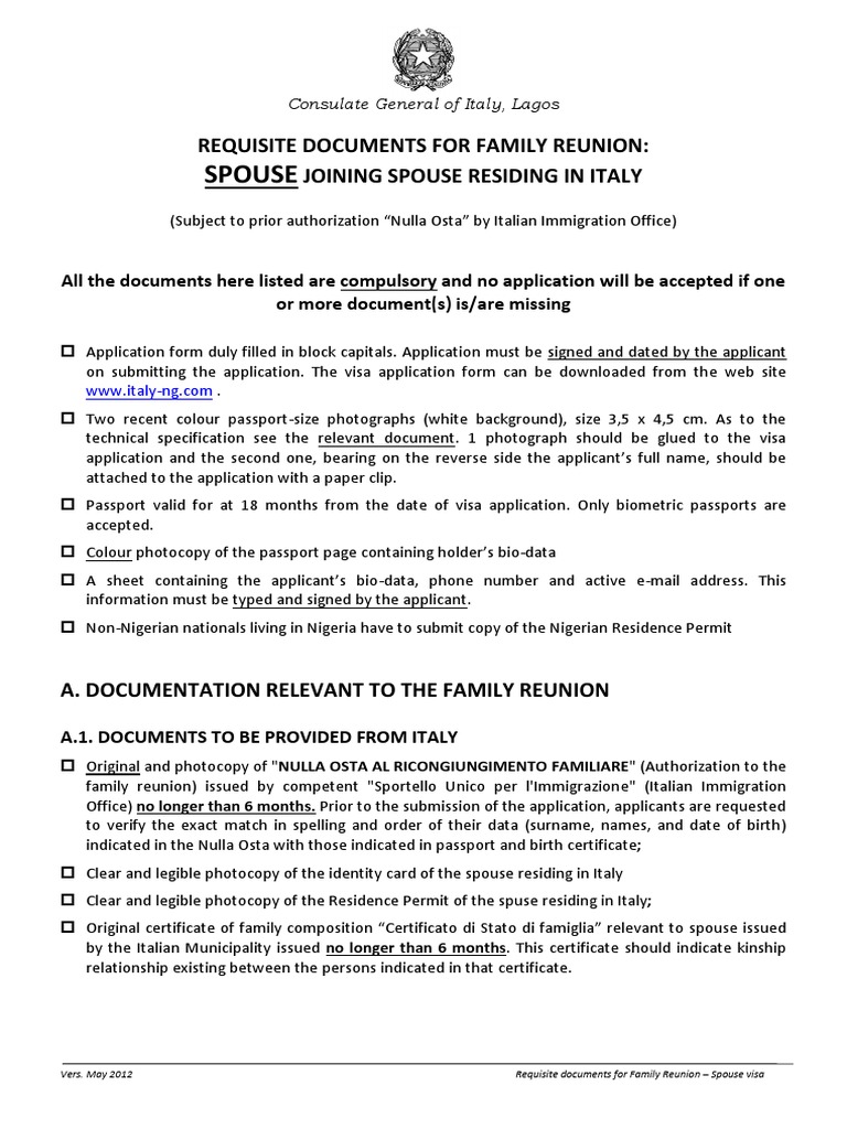 Family Reunion Italy | PDF | Passport | Identity Document
