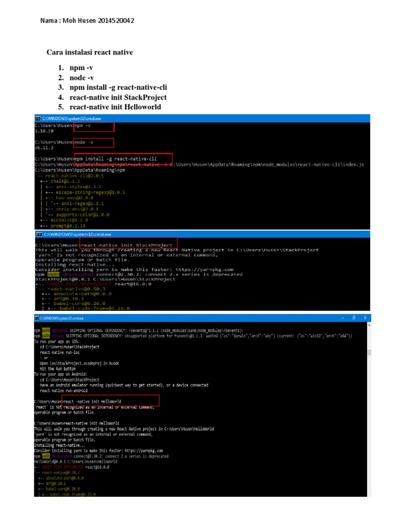 Cara Instalasi React Native | PDF