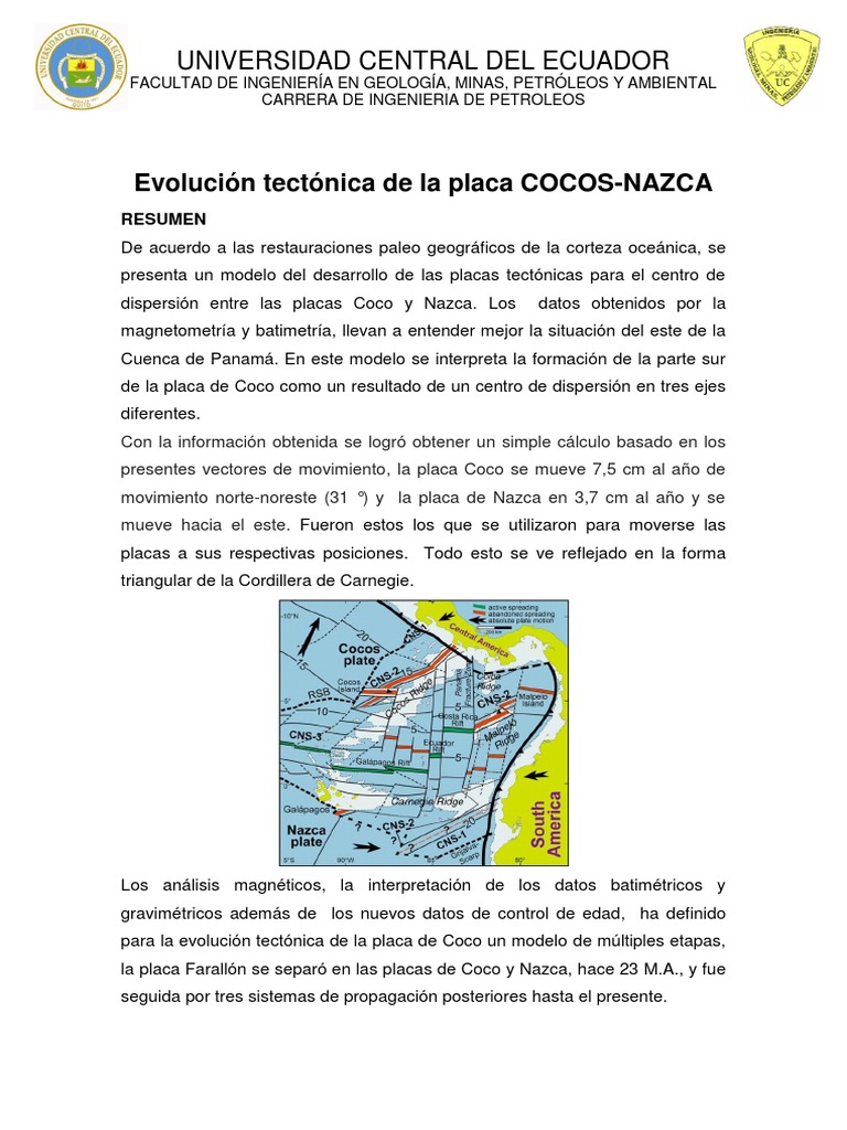 Resumen Coco Nazca | PDF | Placas tectónicas | Islas Galápagos