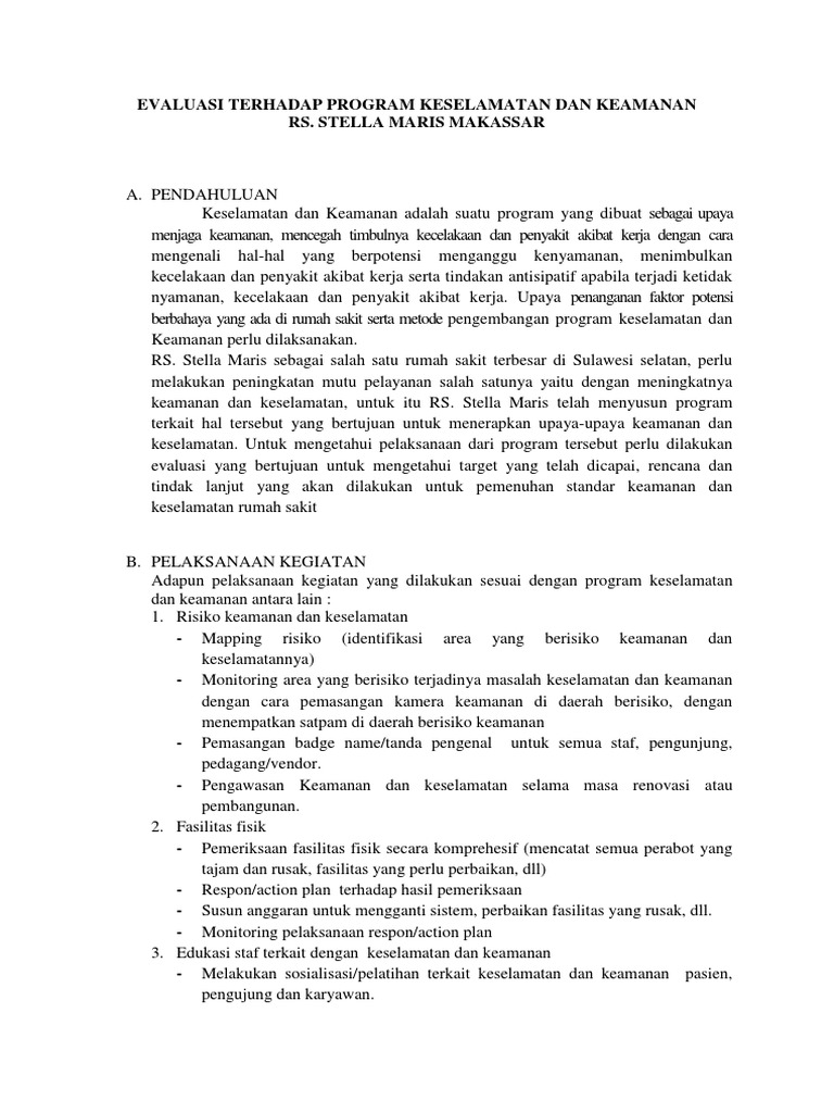 Evaluasi Program Keselamatan Dan Keamanan | PDF | Bisnis | Komputer