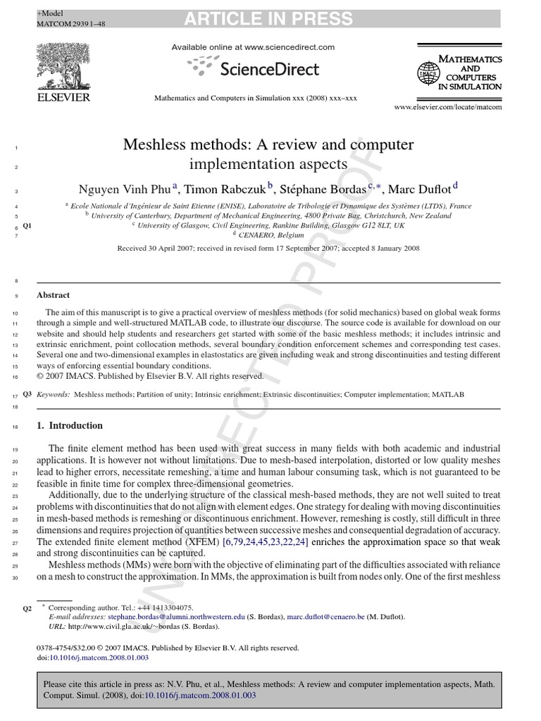 Meshless Pdf Pdf Finite Element Method Numerical Analysis