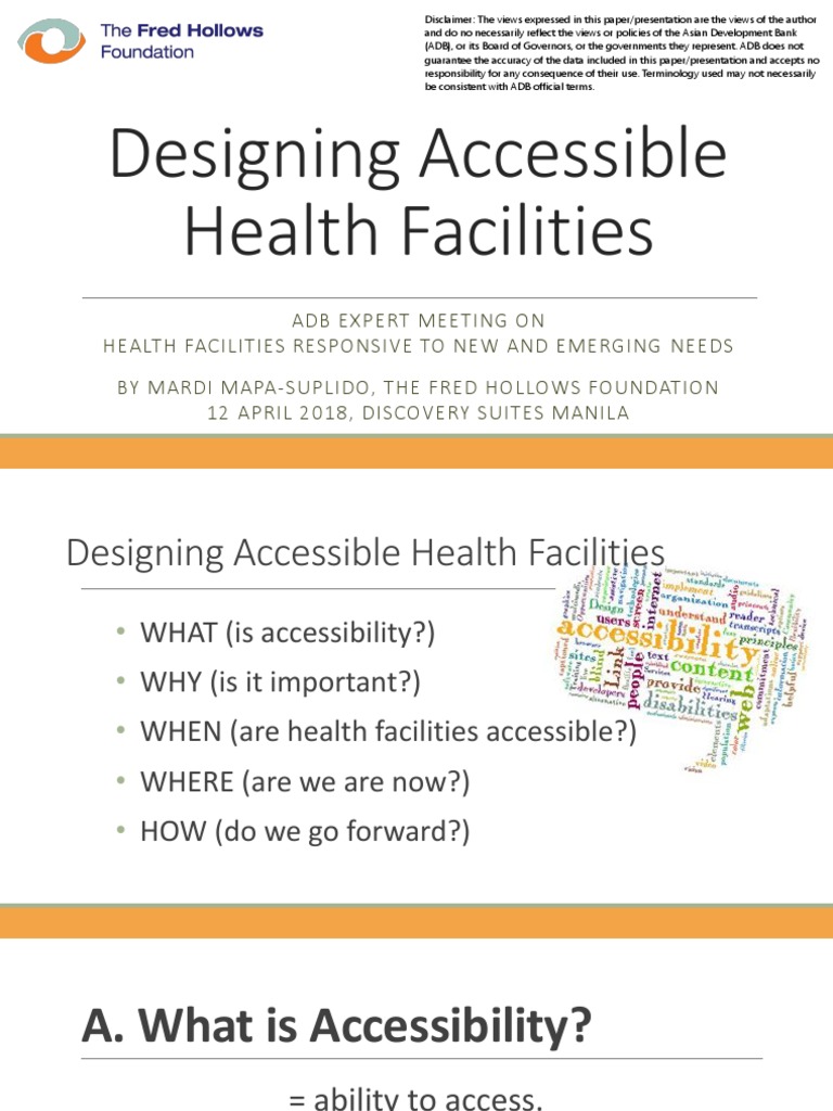 Designing Accessible Health Facilities | Accessibility | Asian ...