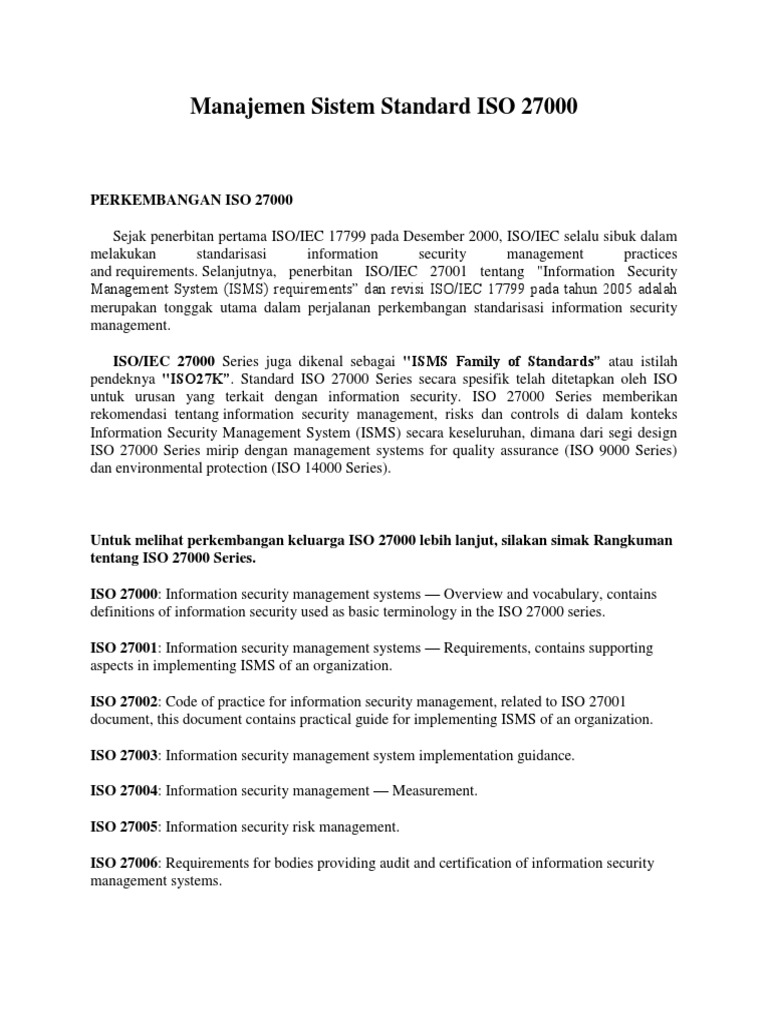 Overview of ISO 27000 Standards | PDF | Computer Security | Security