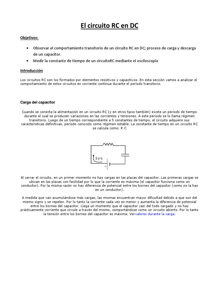 El Circuito RC en DC | PDF | Condensador | Magnetismo