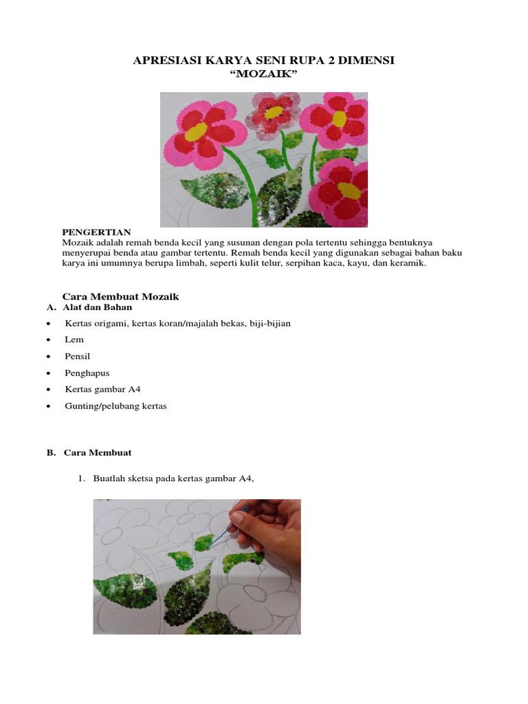 Apresiasi Karya Seni Rupa 2 Dimensi Mozaik | PDF | Griya & Taman | Seni