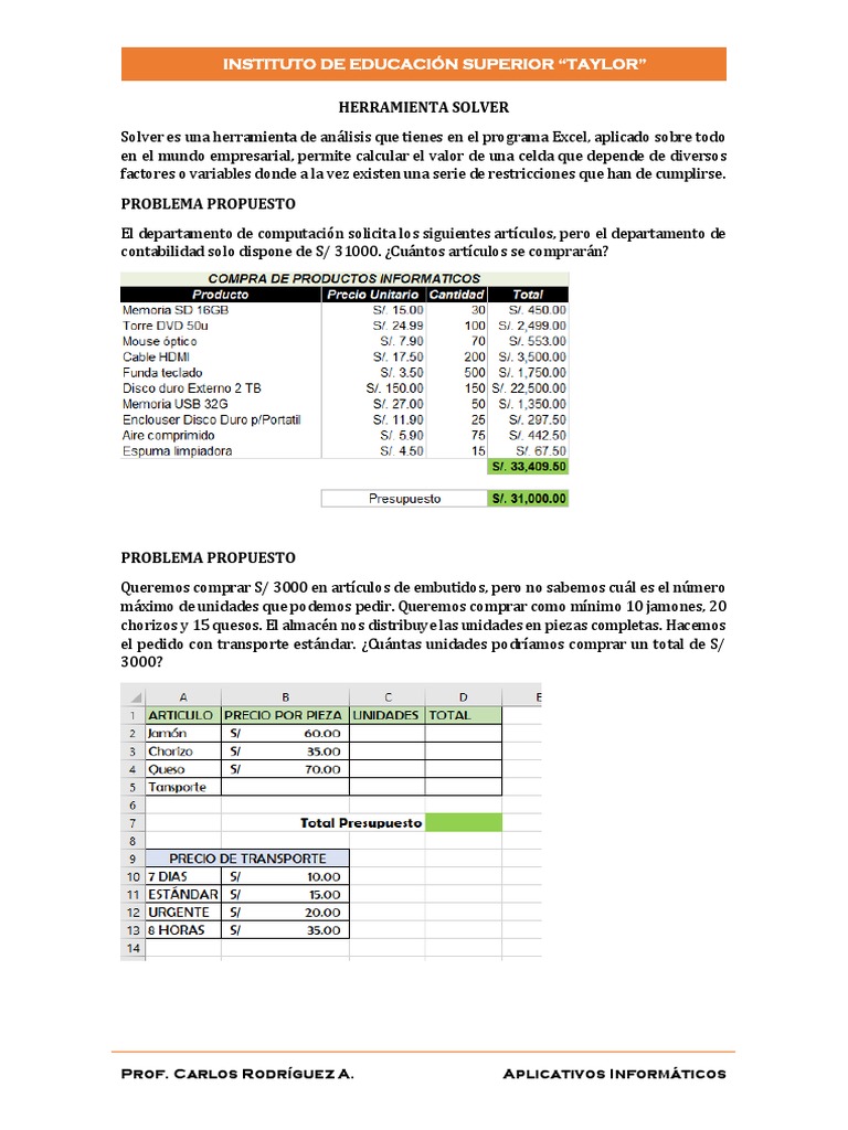 Solver | PDF | Pizza | Microsoft Excel