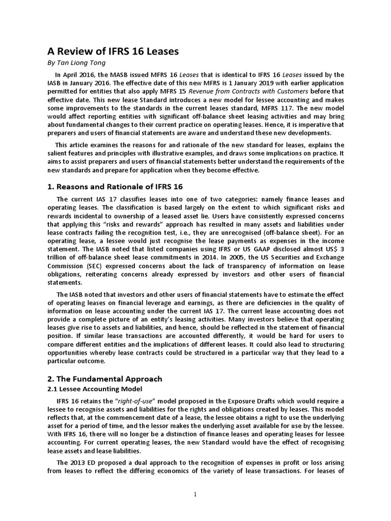 IFRS 16 Leases | PDF | Lease | International Financial Reporting Standards