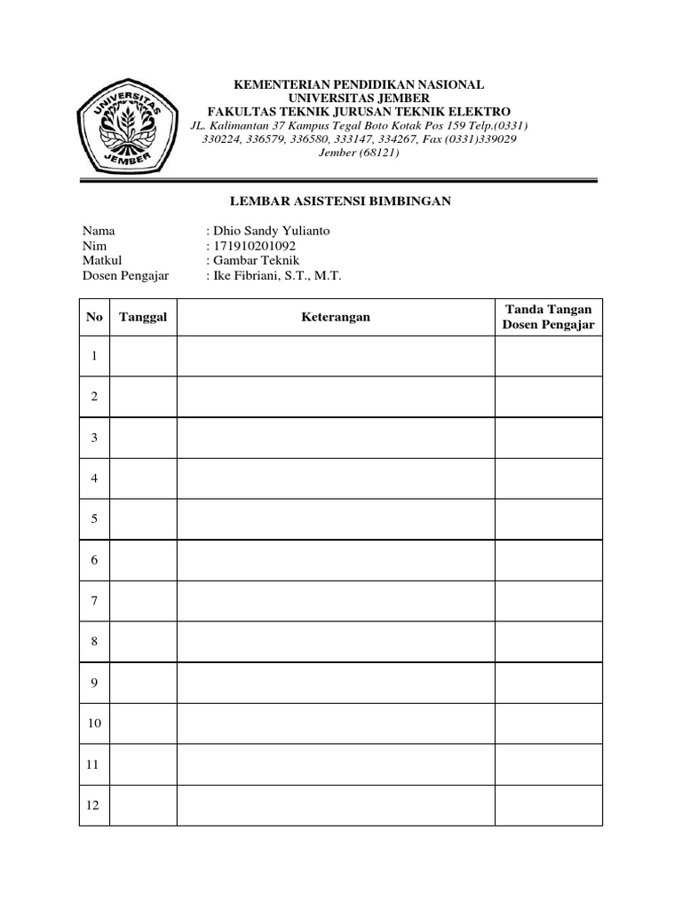 Contoh Format Bimbingan Konseling Mahasiswa Bimbingan Id - Riset