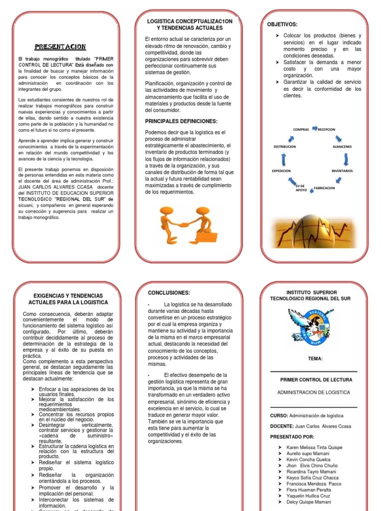 3.triptico Grupo | PDF | Logística | Business