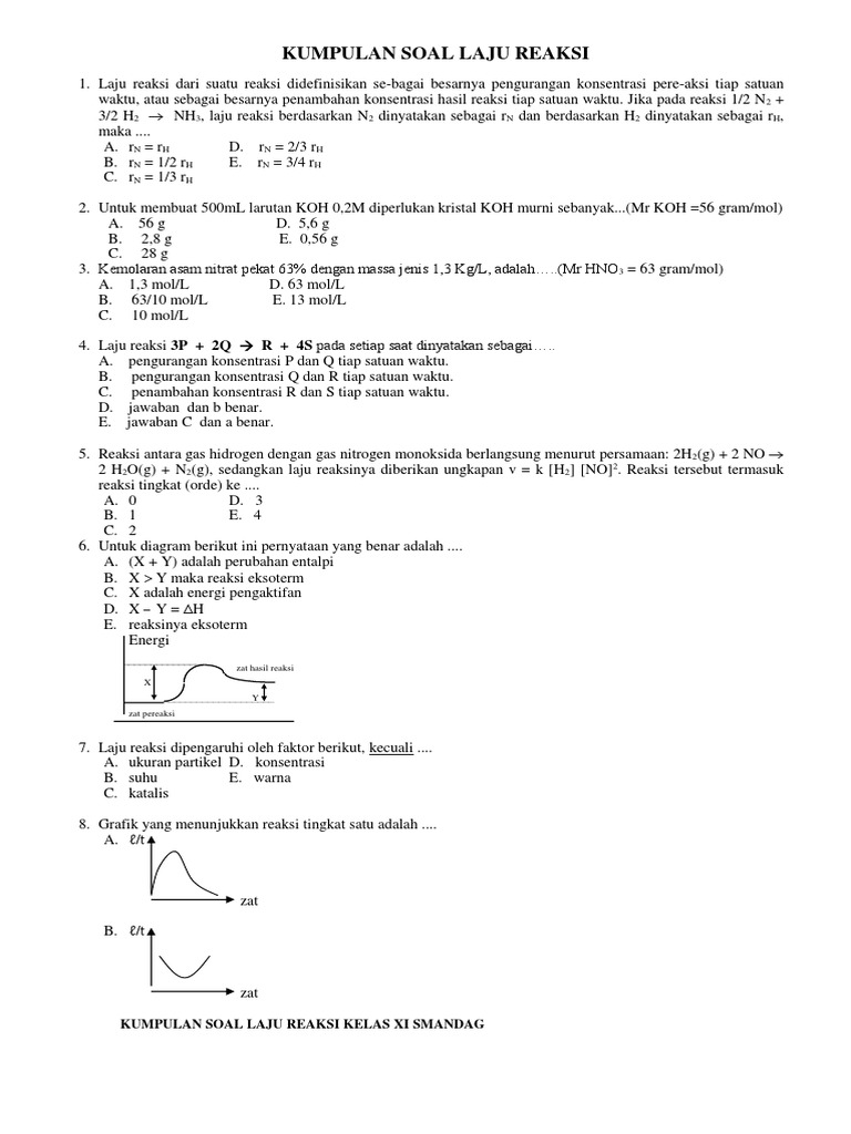 Kumpulan Soal Laju Reaksi | PDF