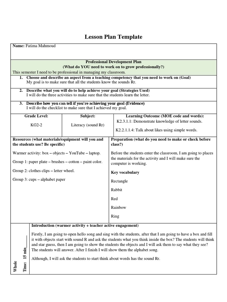 Sound R | PDF | Lesson Plan | Education Theory