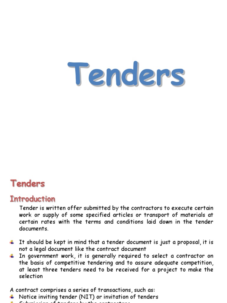 Tender | PDF | Guarantee | Procurement